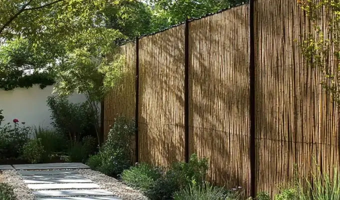 Garden Screening: Natural Willow, Bamboo and Bark Screens – Woven Wood