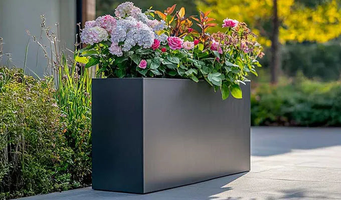 Zinc Galvanised Planters – Woven Wood