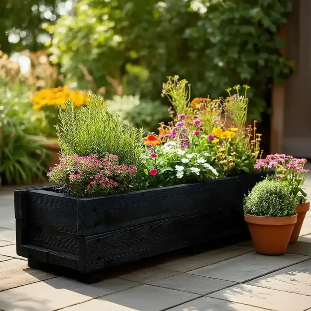 117cm Pine Wooden Planter Flower Trough – Woven Wood