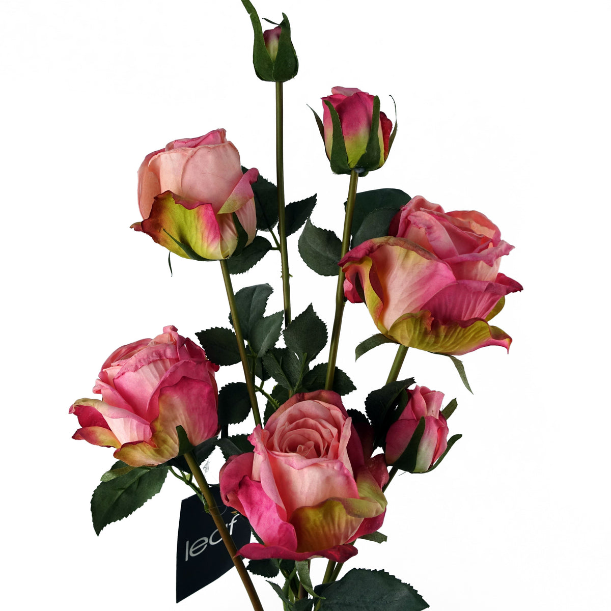 6 x 60cm Pink Rose Artificial Flower Sprays - 24 Flowers 18 Buds ...
