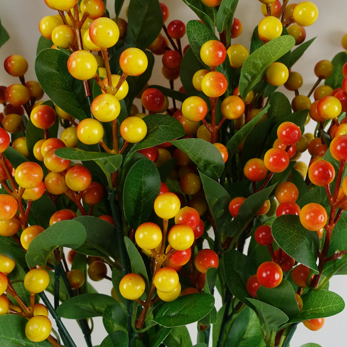 70cm Artificial Orange Berry Spray – Woven Wood