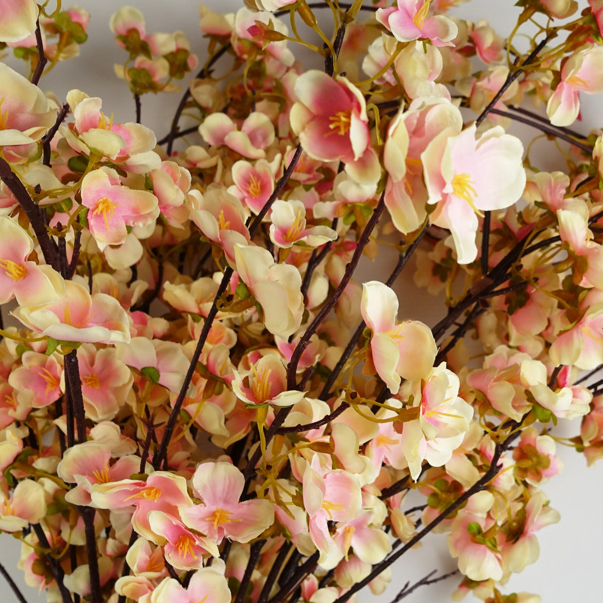 Pack of 6 x 110cm Natural Pink Trailing Cherry Stem Artificial – Woven Wood