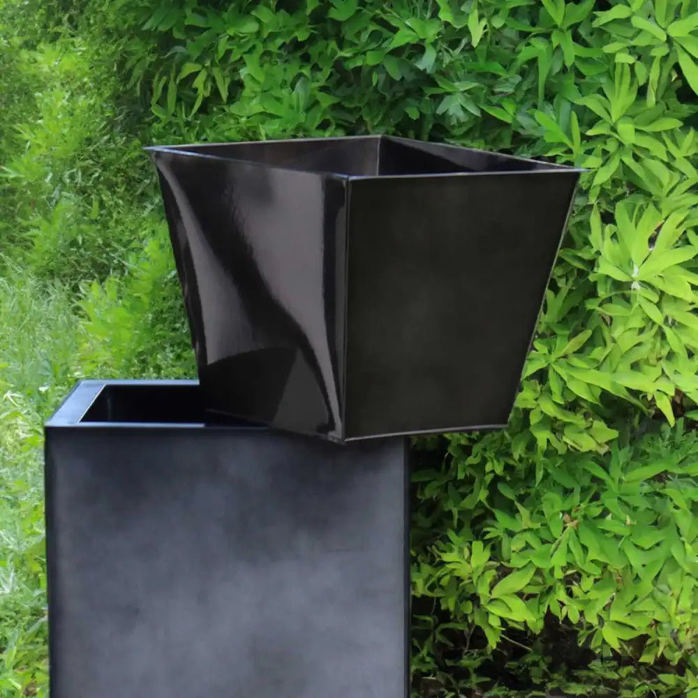 40cm Zinc Galvanised Polished Black Insert – Woven Wood