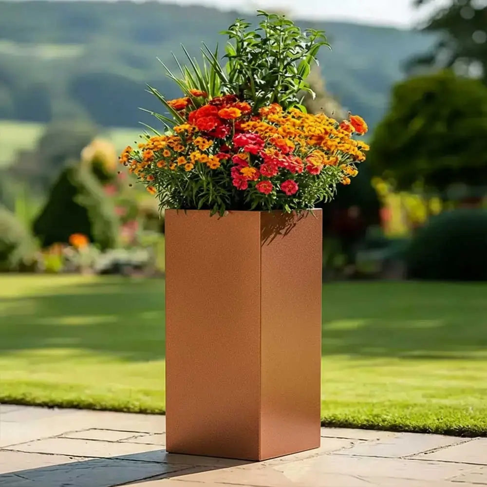 Tall Square Planters – Woven Wood