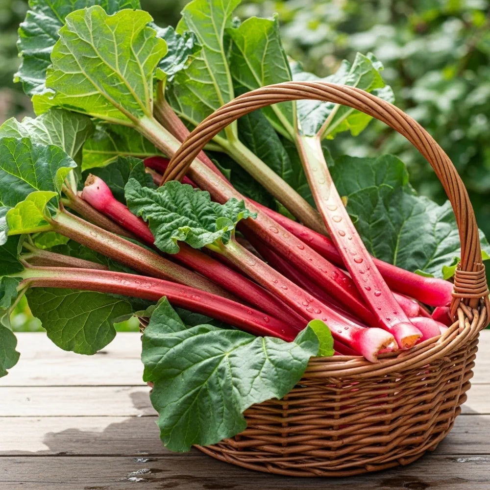 Champagne' Rhubarb Plant | Single Bare Root Crown – Woven Wood
