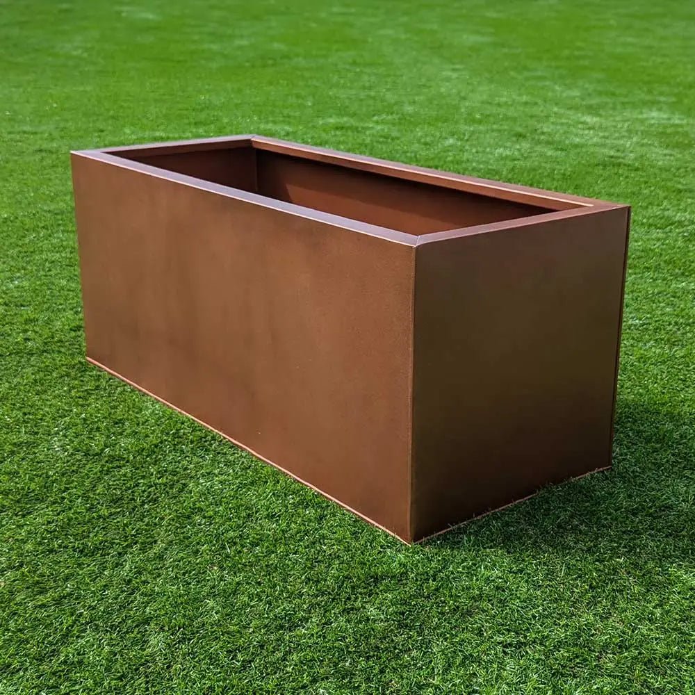 75cm Zinc Galvanised Copper Trough Planter – Woven Wood