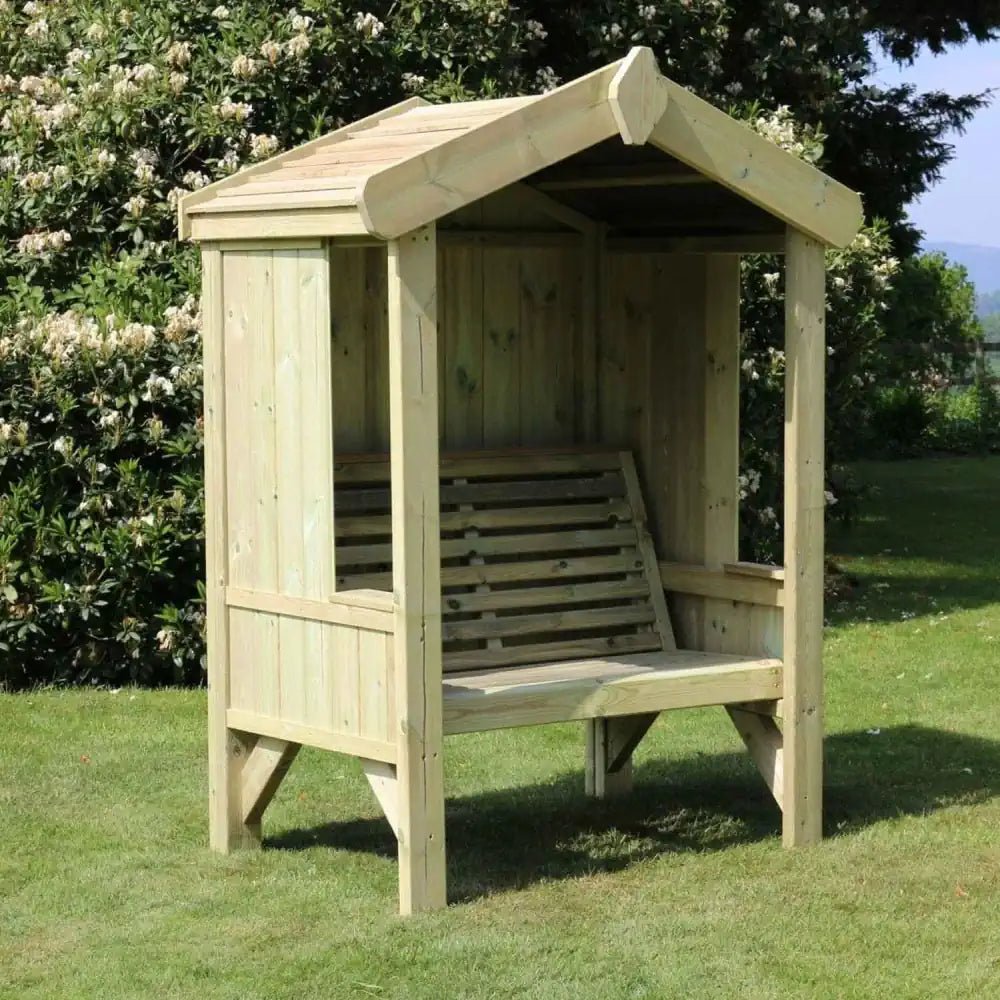 Two Seater Enclosed Cottage Arbour – Woven Wood
