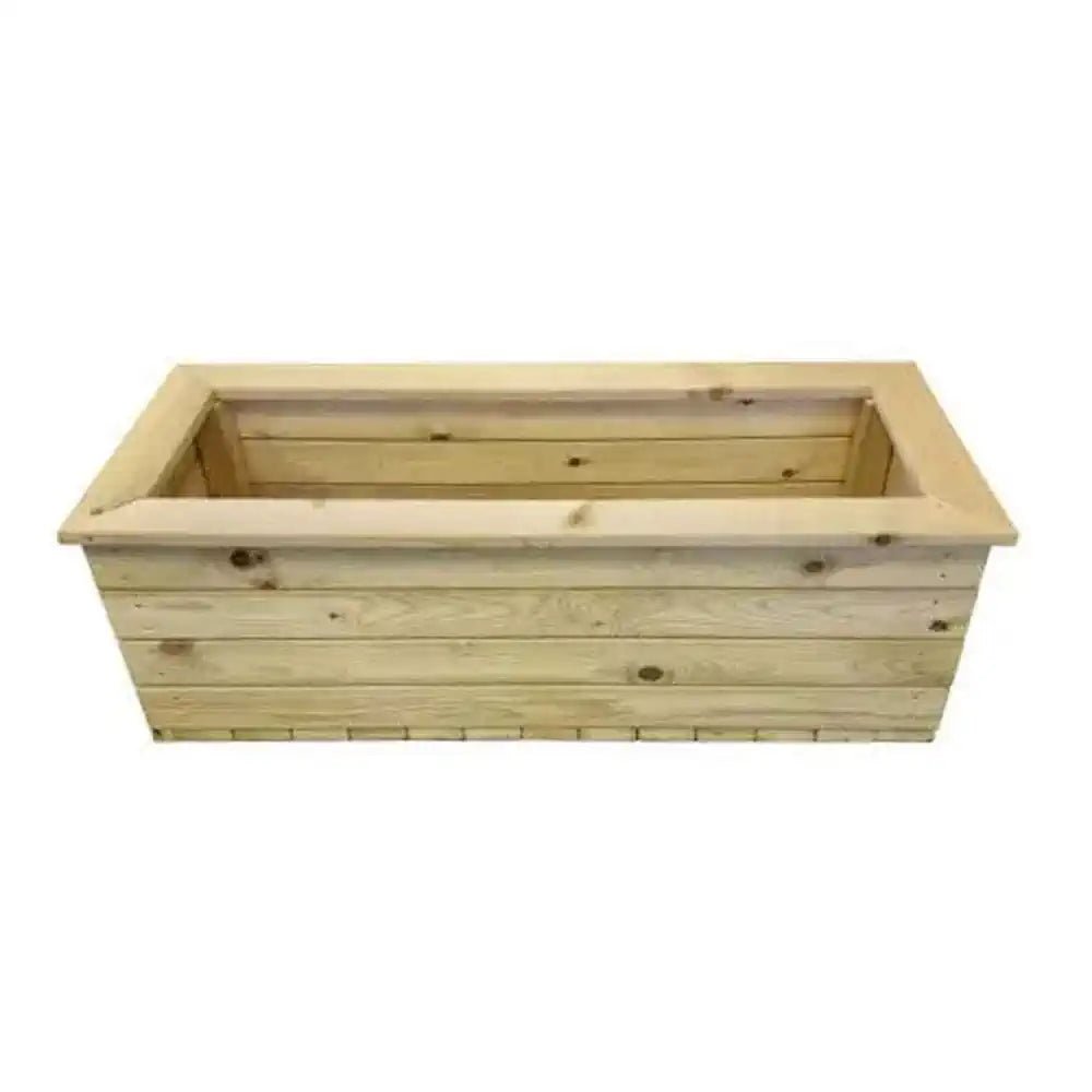 1m Deluxe Large Wooden Trough Planter – Woven Wood