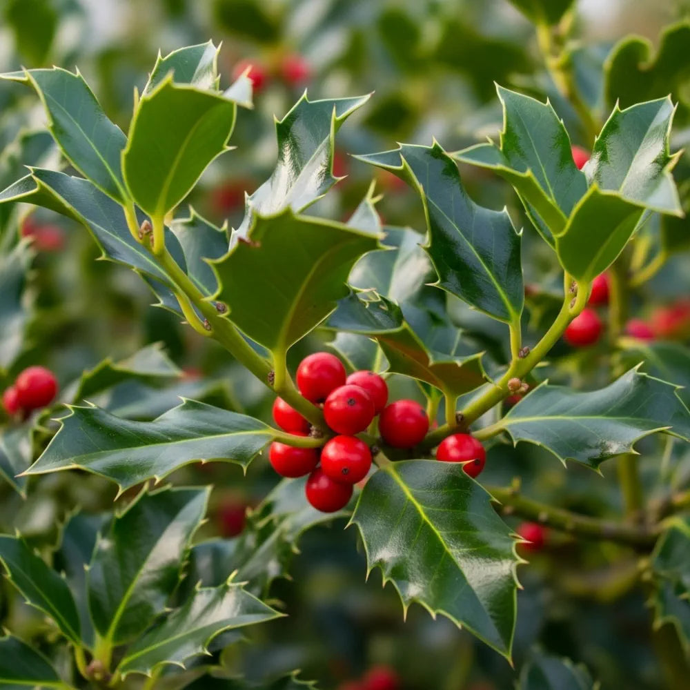 30cm Common Holly | Ilex aquifolium | 9cm Pot – Woven Wood