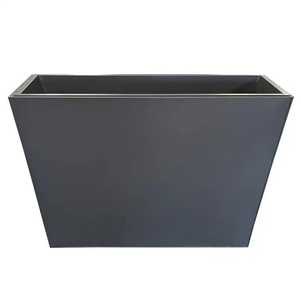 90cm Long Zinc Galvanised Matte Grey 60cm Tall Trough Planter – Woven Wood