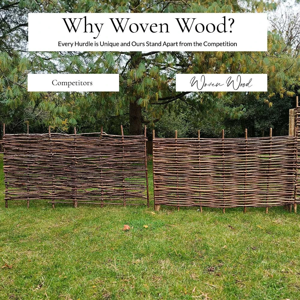 Capped Hazel Hurdle Fence Panel Premium Weave – Woven Wood