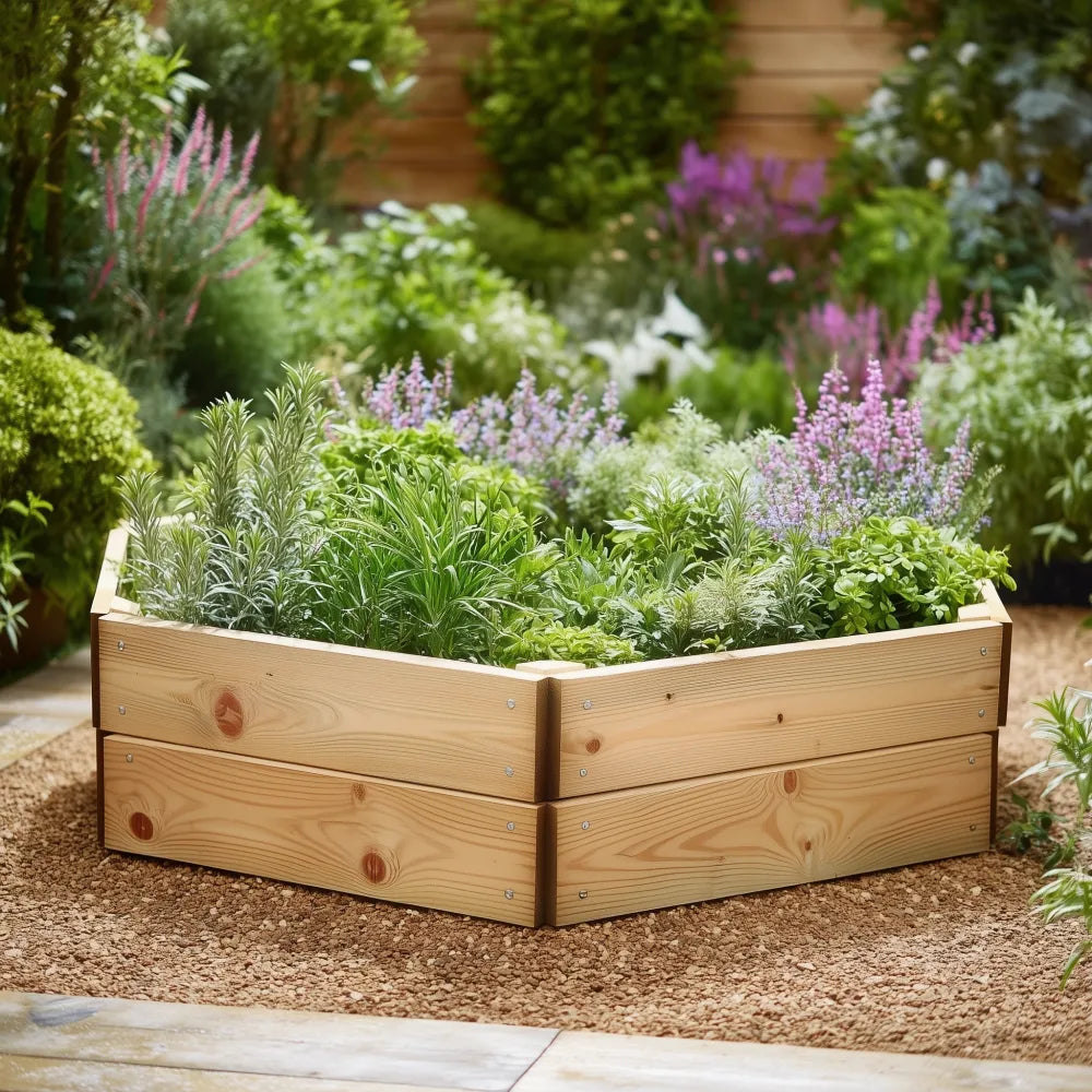 Premium Hexagon Wood Raised Bed – Woven Wood