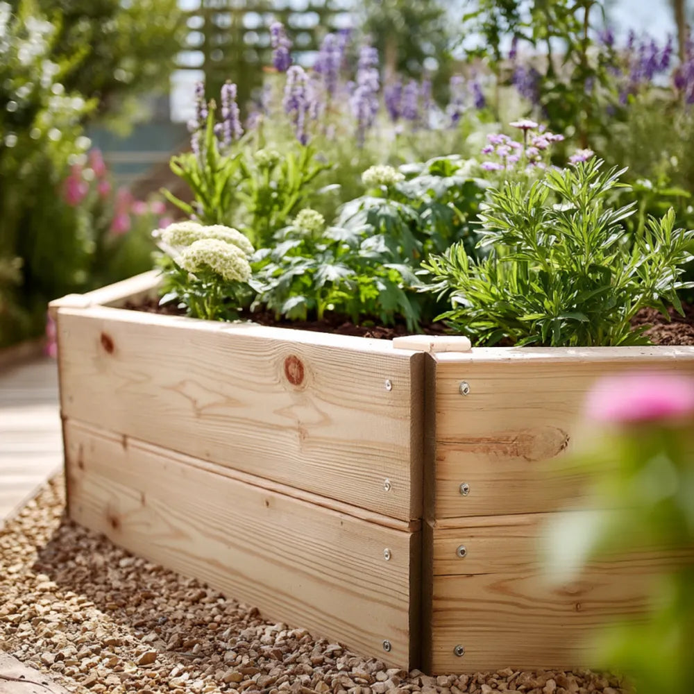 Premium Hexagon Wood Raised Bed – Woven Wood