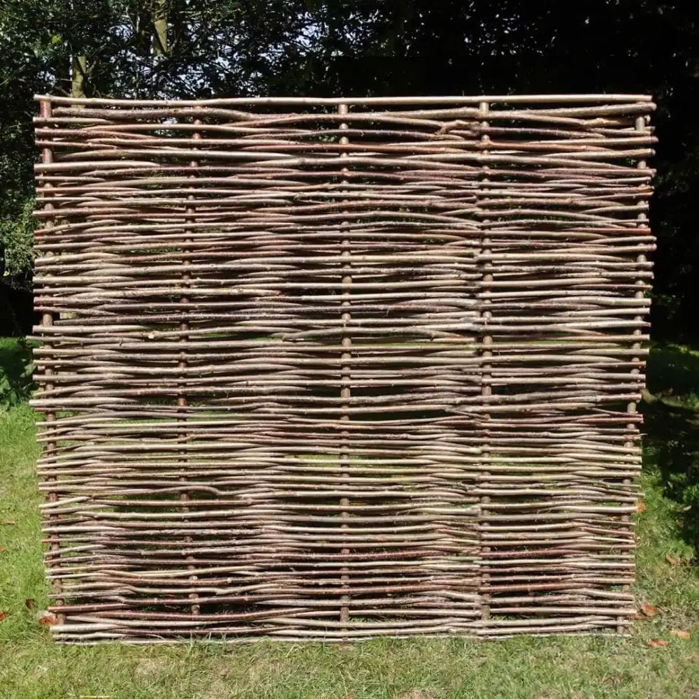 Top Bar Capped Hazel Hurdle Fence Panel Premium Weave – Woven Wood