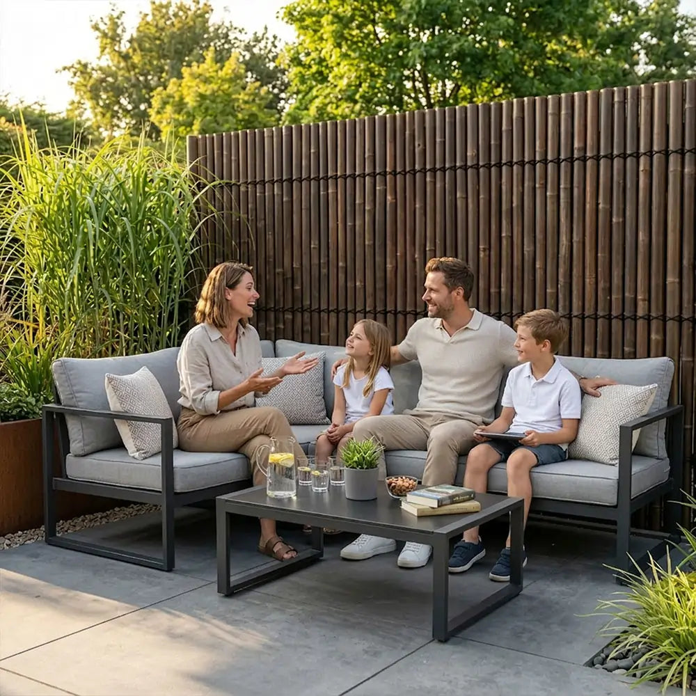 Jumbo Premium Half Round 5-6cm Thick Bamboo Fence Panel – Woven Wood