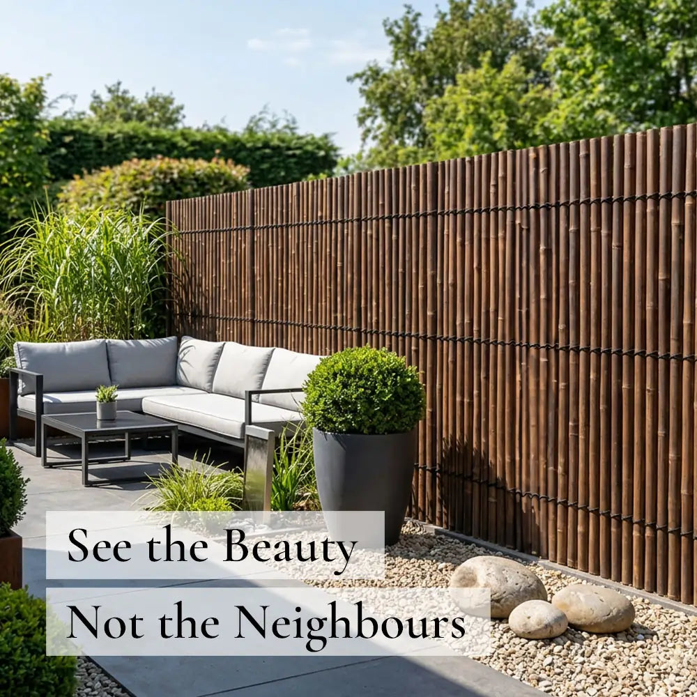 Jumbo Premium Half Round 5-6cm Thick Bamboo Fence Panel – Woven Wood
