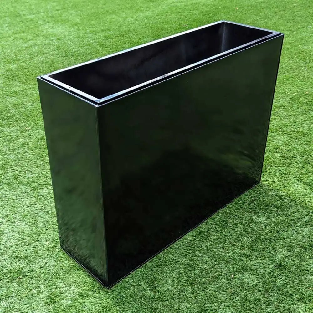 80cm Long Zinc Galvanised Polished Black 60cm Tall Trough Planter ...