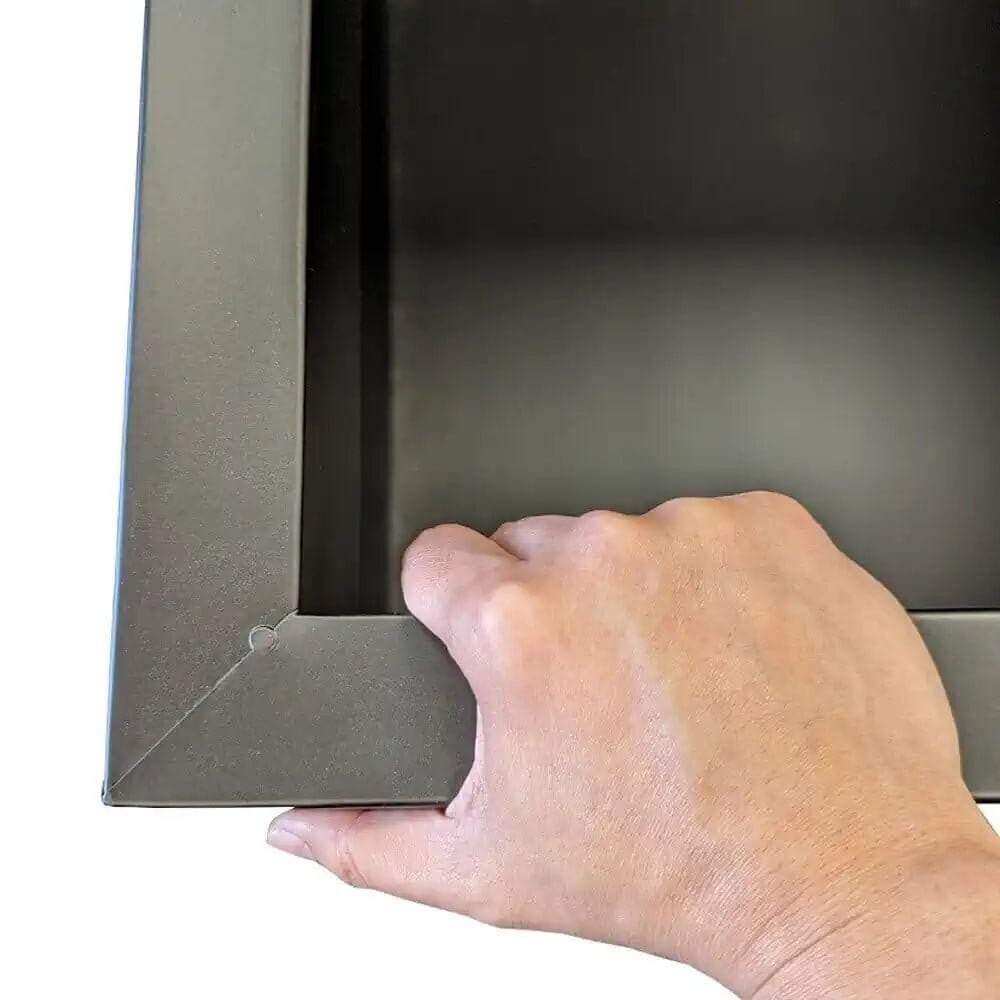 100cm Zinc Galvanised Matte Black Trough Planter – Woven Wood