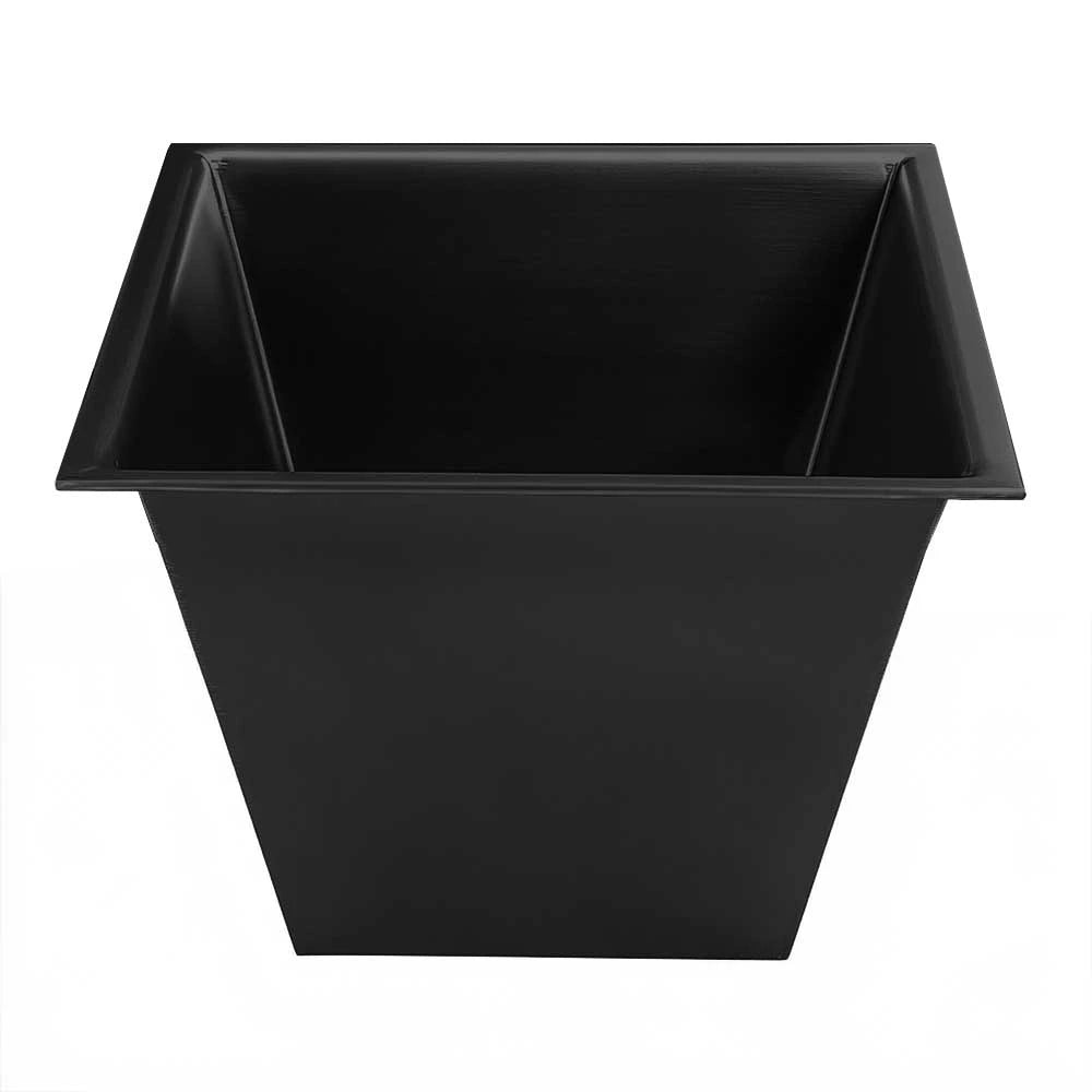 40cm Zinc Galvanised Planter Square Insert in Matte Black – Woven Wood