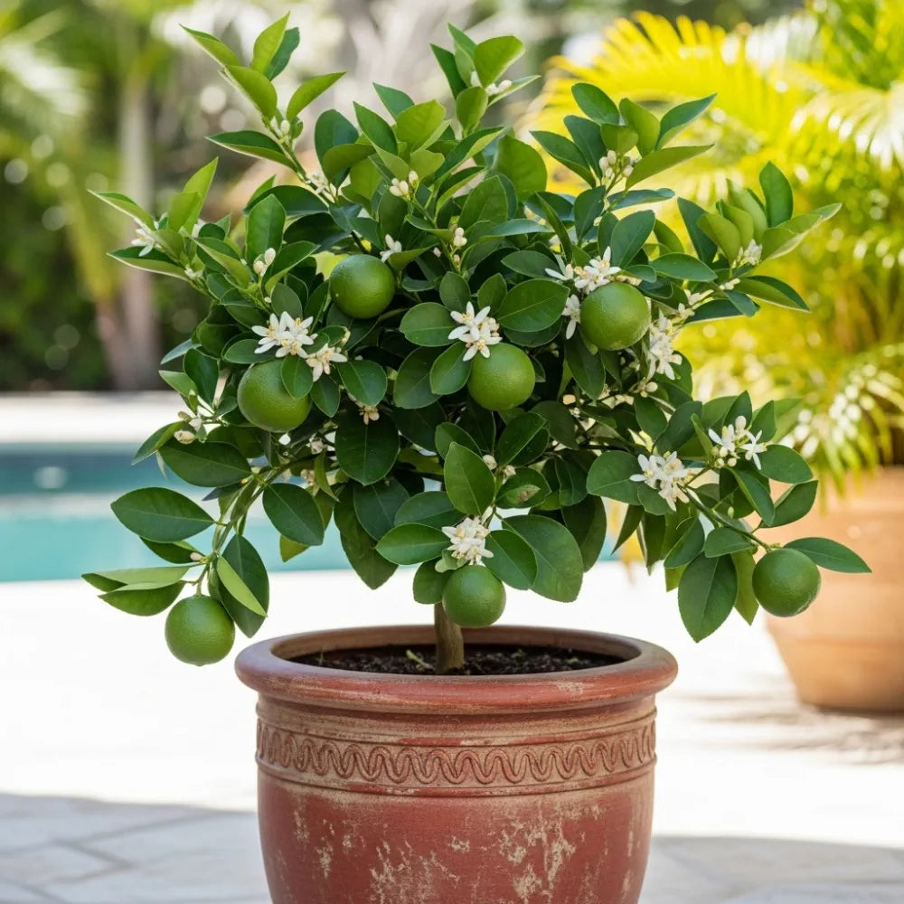 2ft Patio Lime Tree | 'Tahiti' Lime Tree in a 5L Pot – Woven Wood