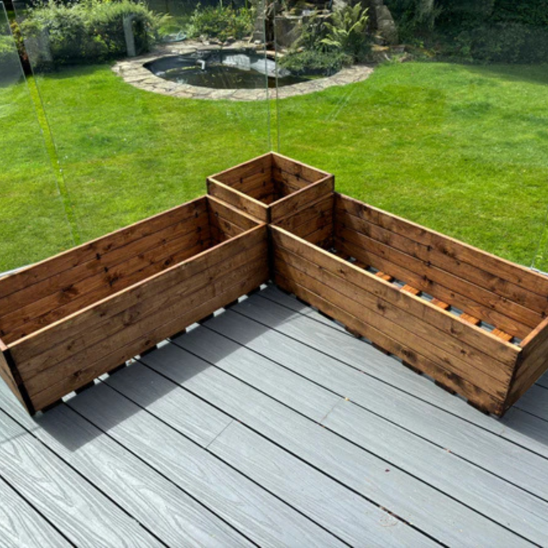 Corner Wooden Planter Boxes Costway Wooden Rectangular Planter Box