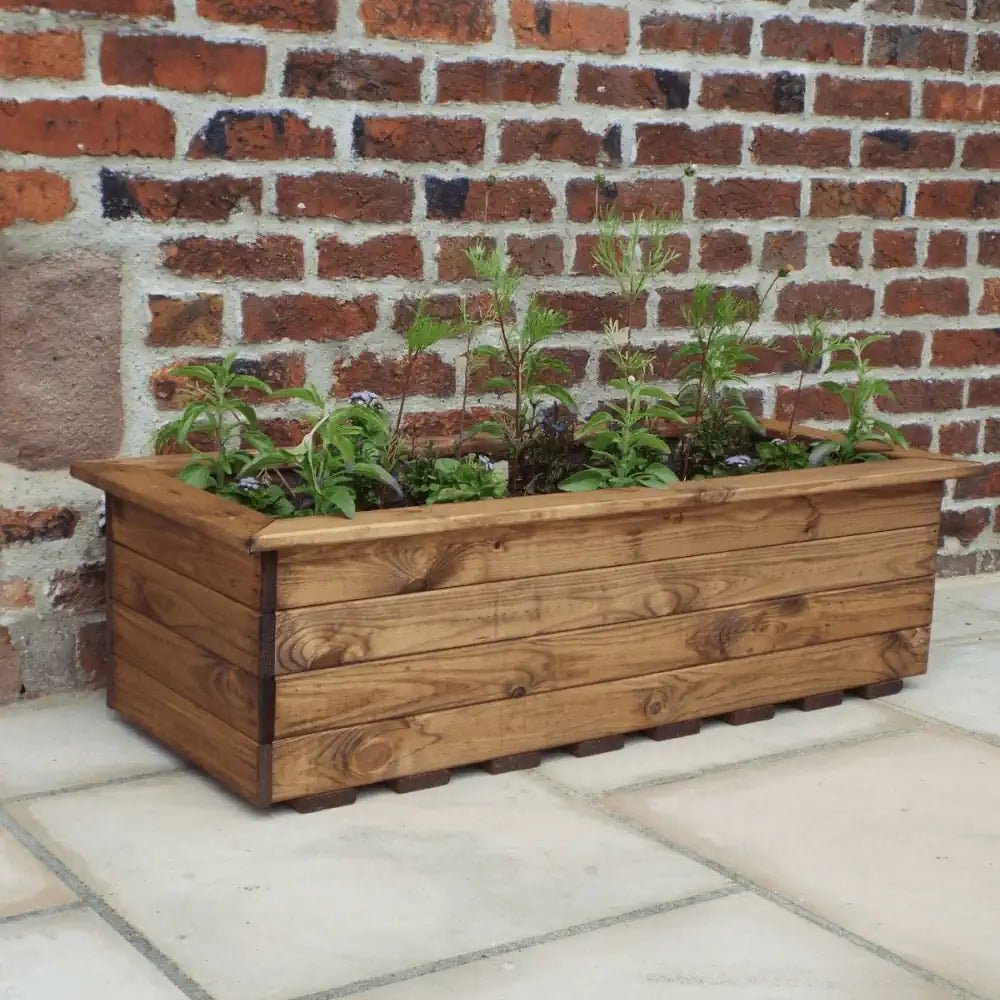 1.1m Redwood Extra Large Wooden Trough Planter – Woven Wood
