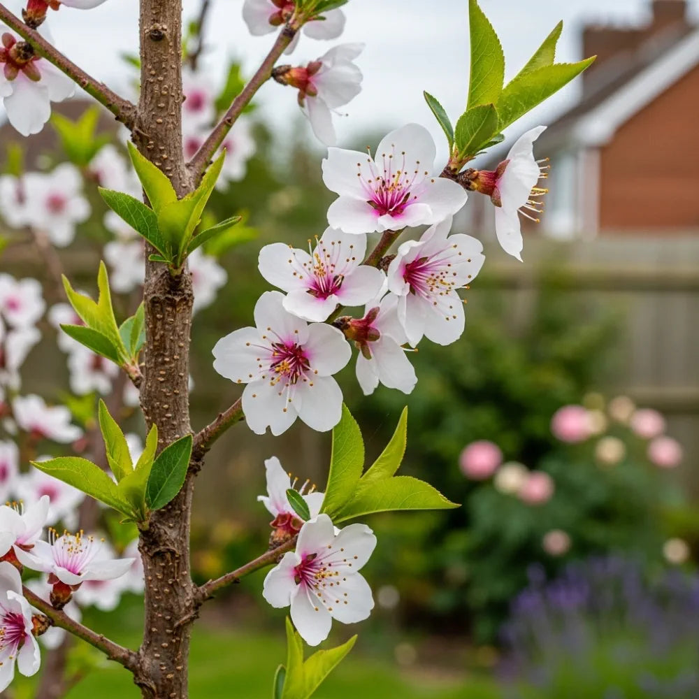 3ft 'White Peachy' Patio Peach Tree | 3L Pot – Woven Wood