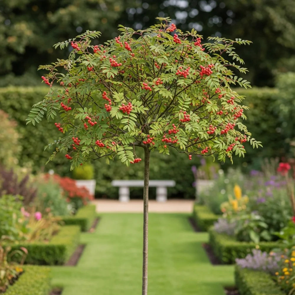 6ft Half-Standard 'Eastern Promise' Pink Berried Mountain Ash Tree | M ...