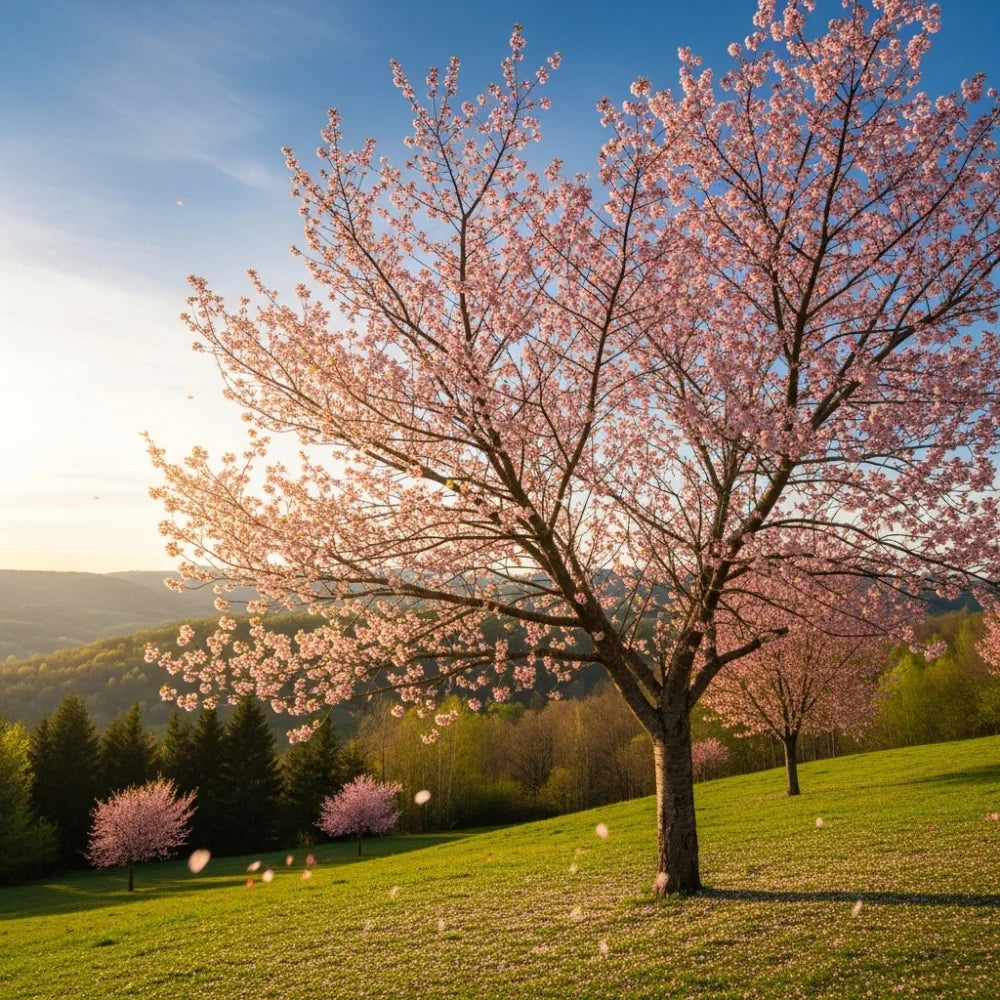 5ft 'Pink Shell' Cherry Blossom Tree | Prunus × yedoensis | 9L Pot | 2 ...