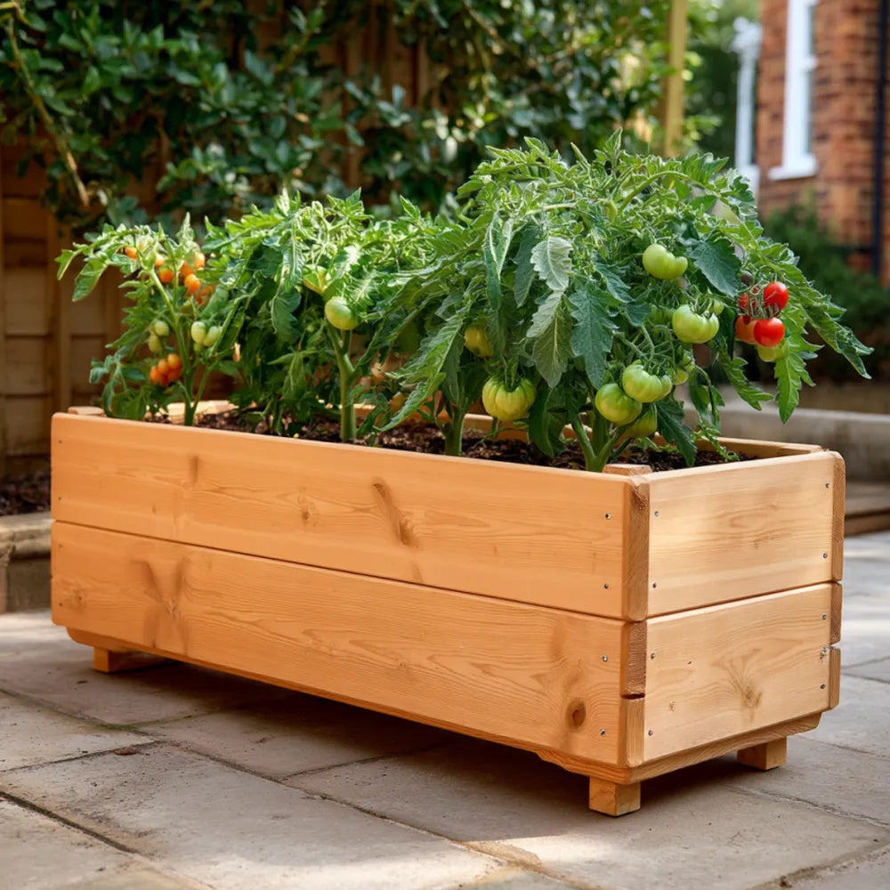 Premium Wood Tomato Planter with Feet – Woven Wood