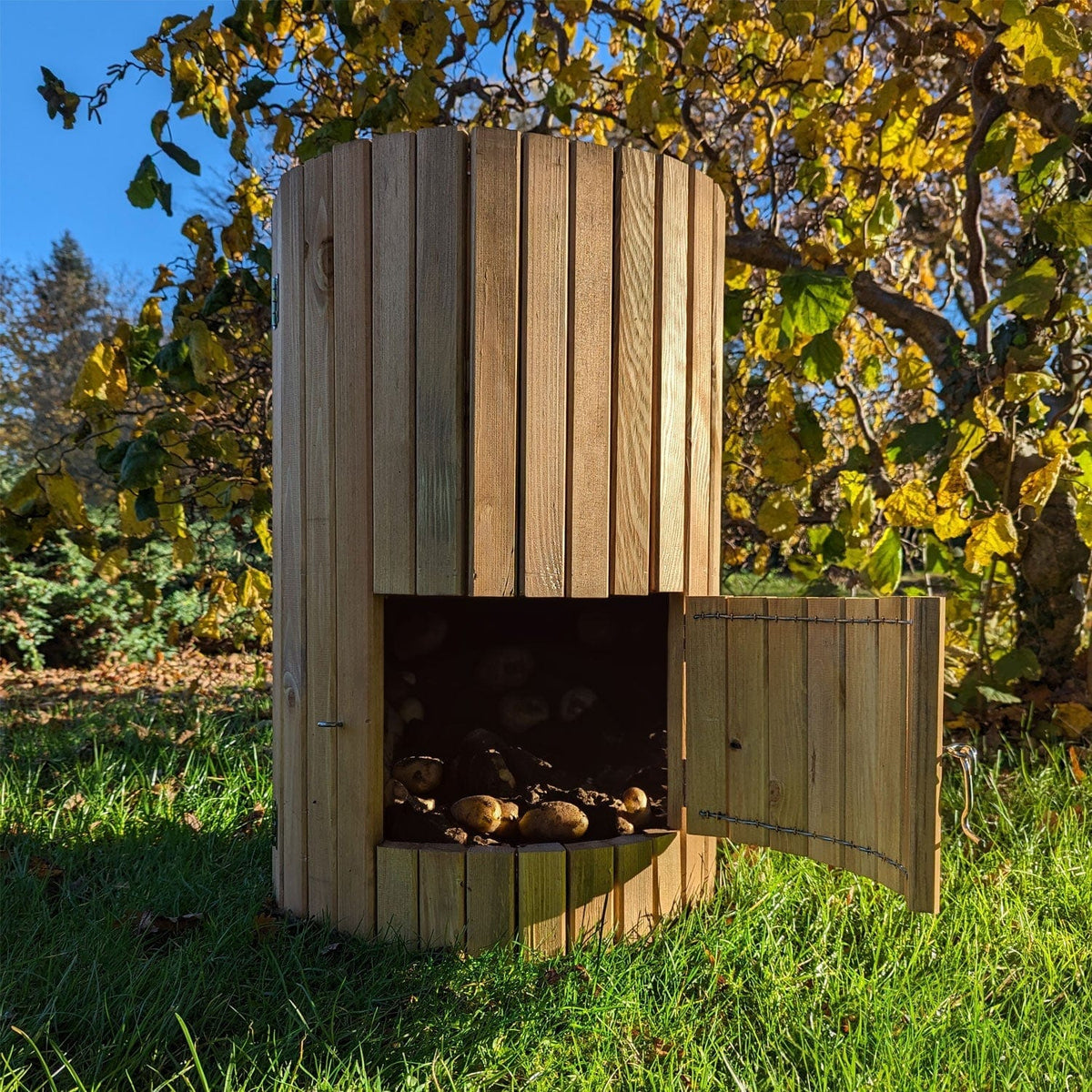 66 Litre Wooden Potato Planter Barrel – Woven Wood