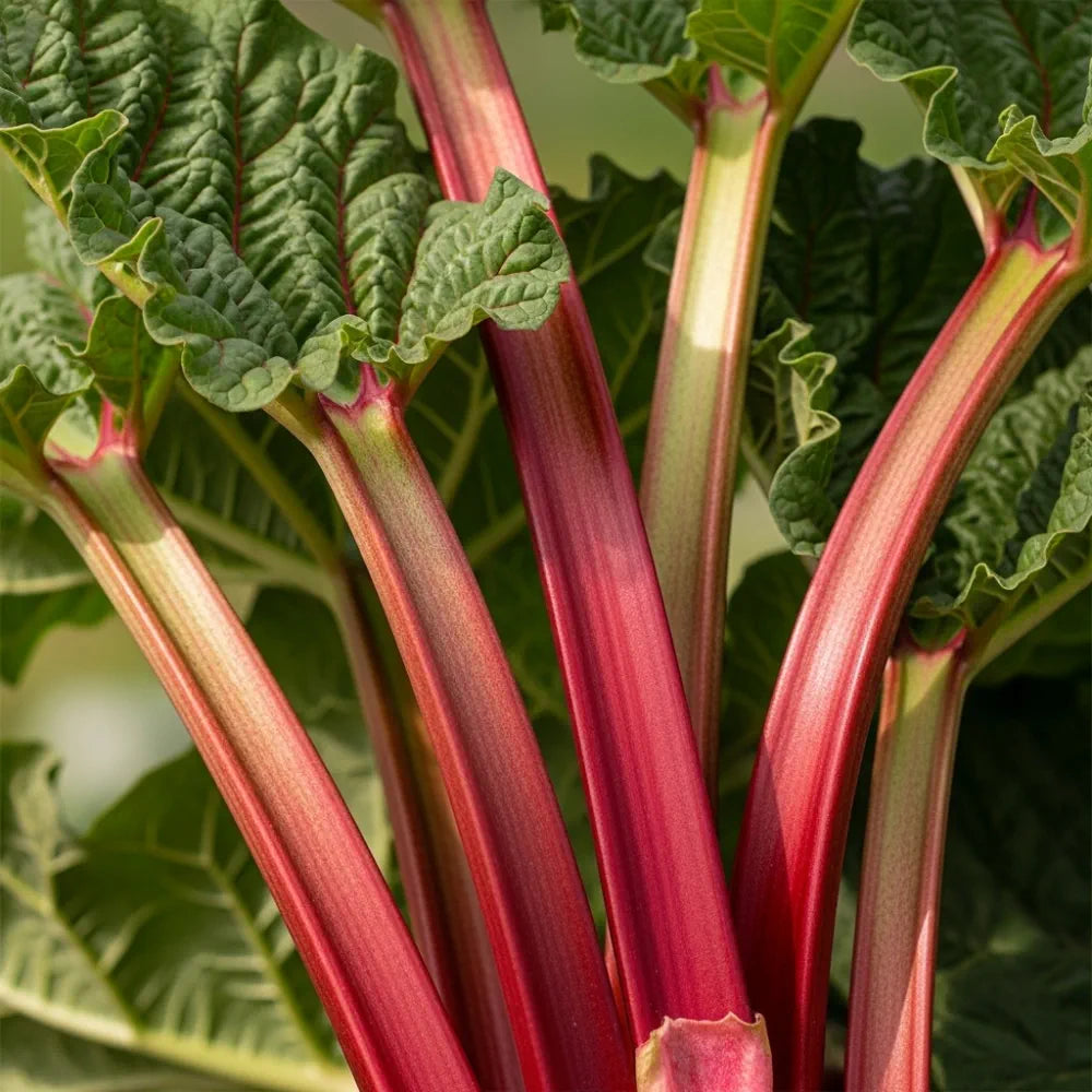 Raspberry Red' Rhubarb Plant | 3 Bare Root Crowns – Woven Wood