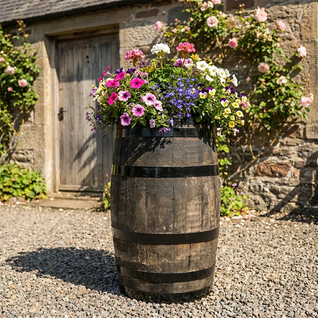 Barrel Planters – Woven Wood