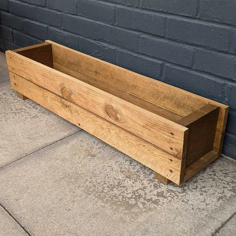 120cm Pine Wooden Planter Flower Trough – Woven Wood