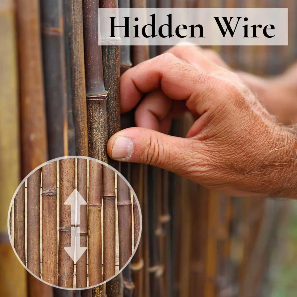 Black Premium Thick Bamboo Cane Fencing Screening Rolls – Woven Wood